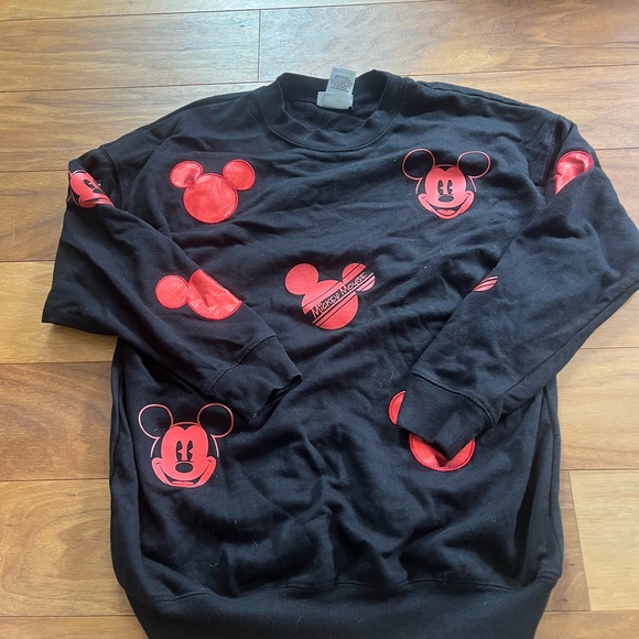 Disney | Sweaters | Disney Black And Red Mickey Mouse Crew Neck Sweater ...